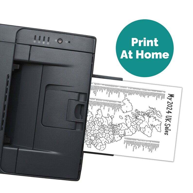 2024 UK Sales Postcode Map. Printable Etsy Sales Tracker. A4 Print at ...