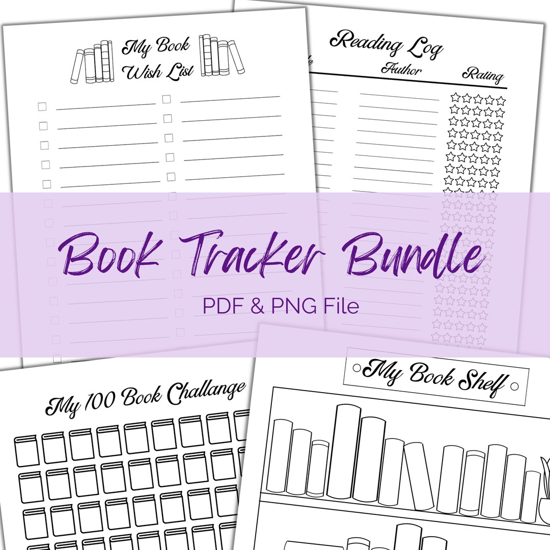 Book Log Tracker Bundle for Readers Bookshelf Reading Challenge and ...