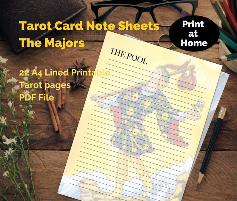 Printable Tarot Lined Paper Stationary Sheets Spiritual A4 - Etsy