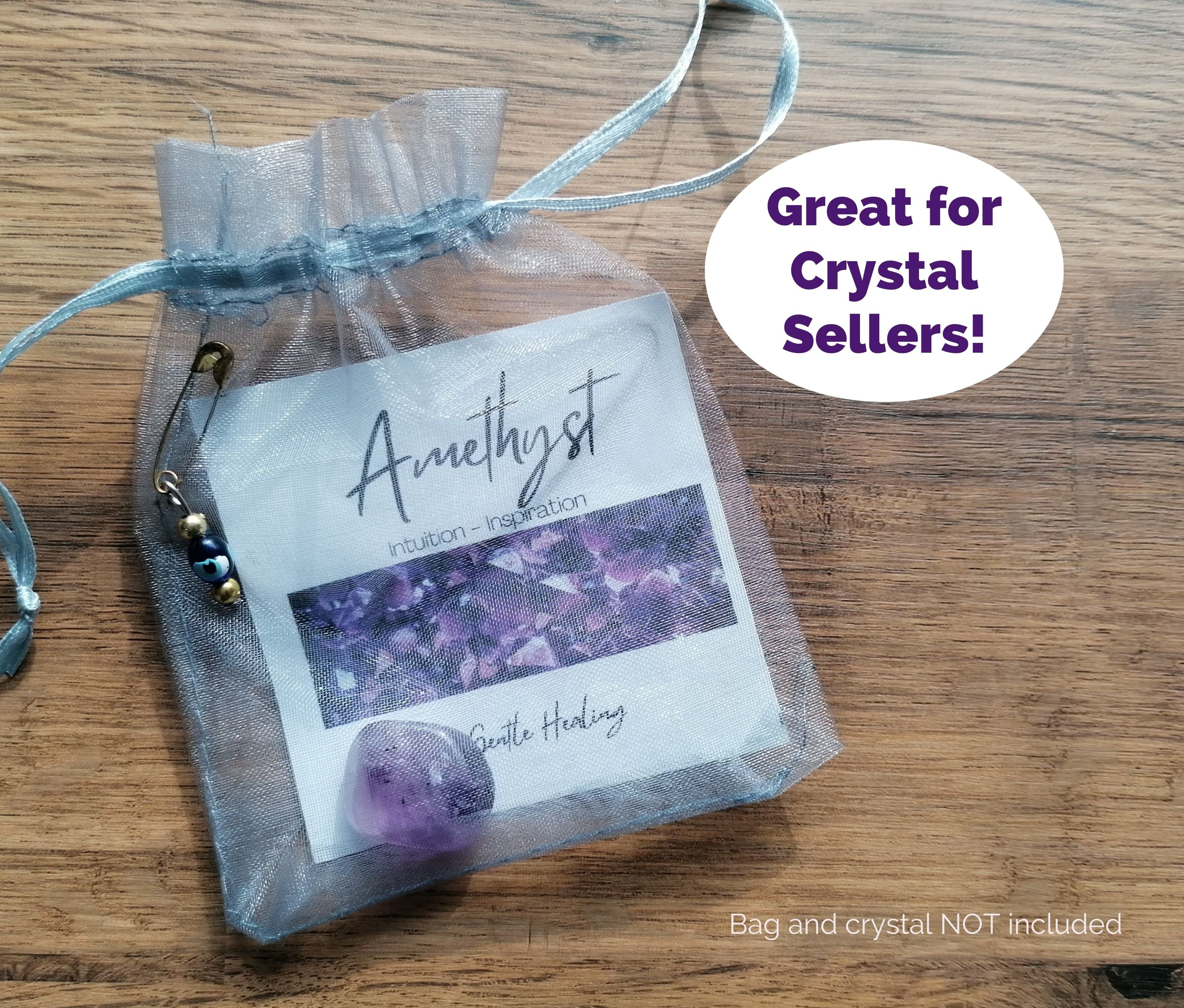 Printable Amethyst Crystal Cards for Crystal Sellers & - Etsy UK