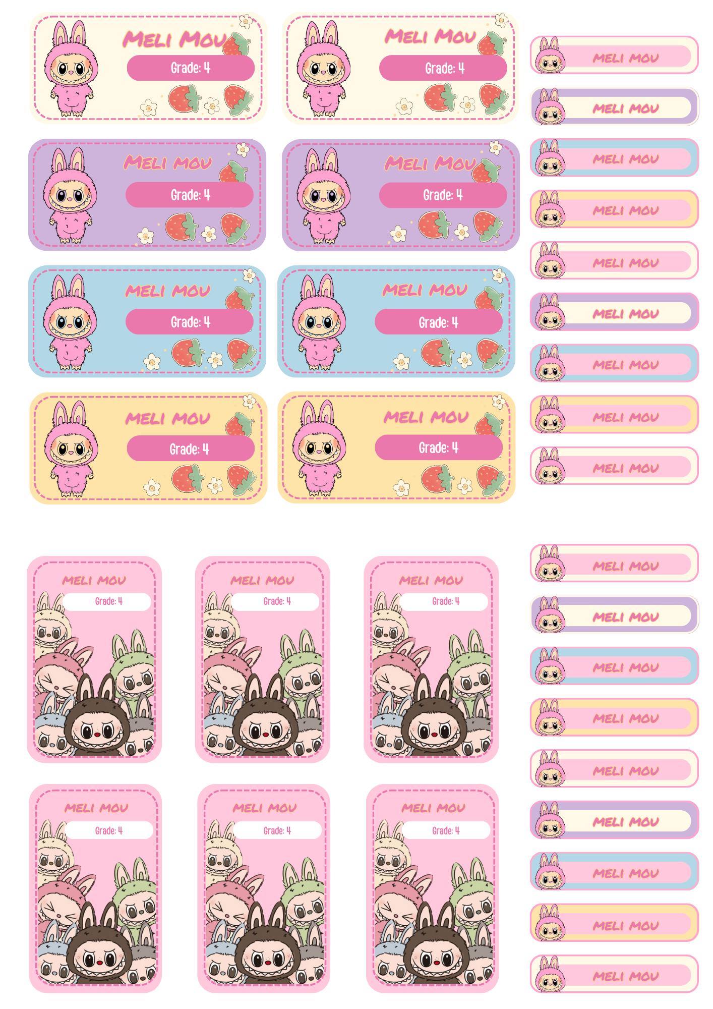 Labubu Back to School Name Labels - Etsy