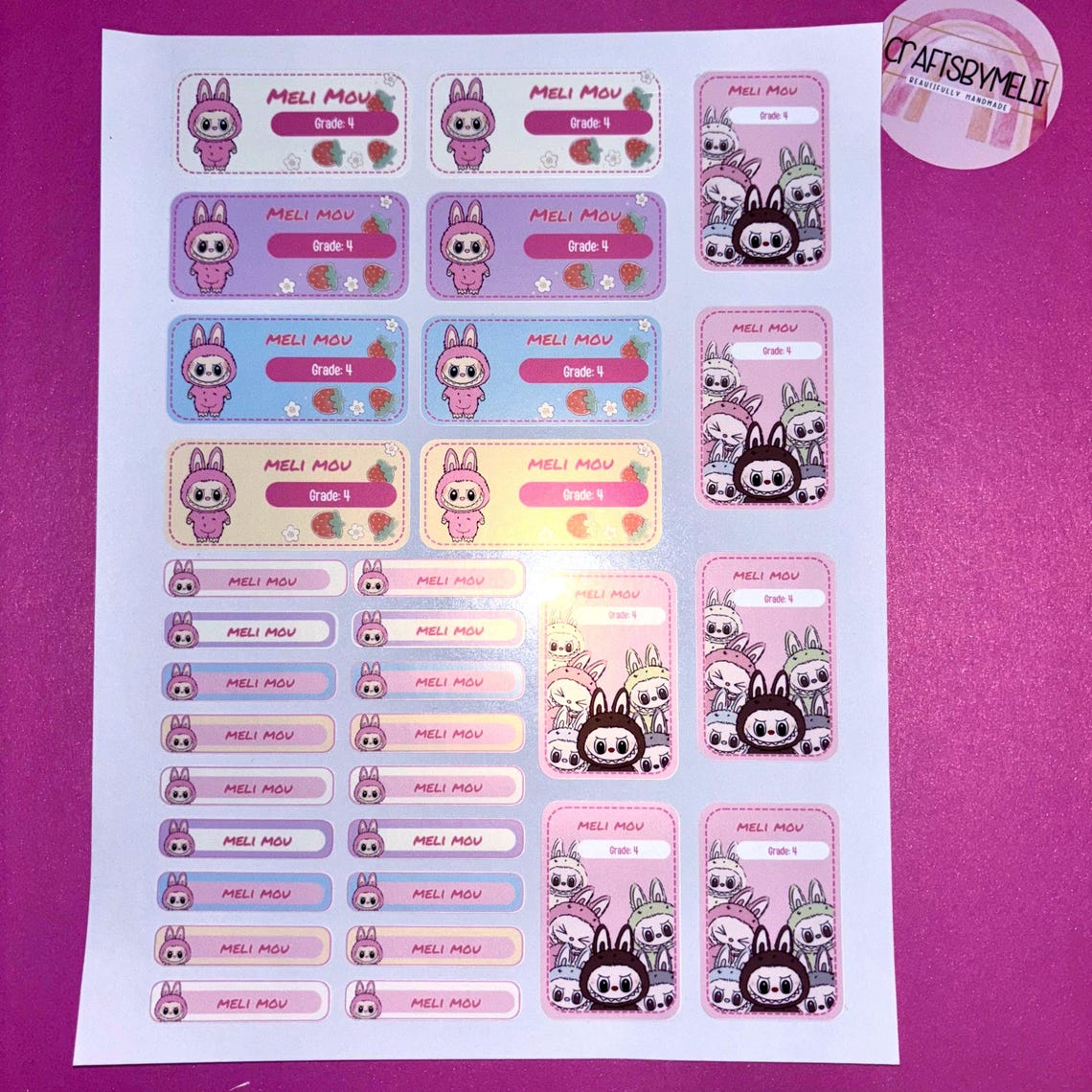 Labubu Back to School Name Labels - Etsy