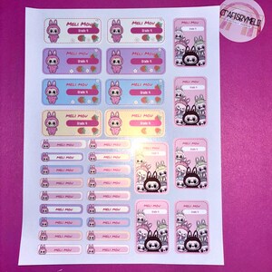 Labubu Back to School Name Labels - Etsy