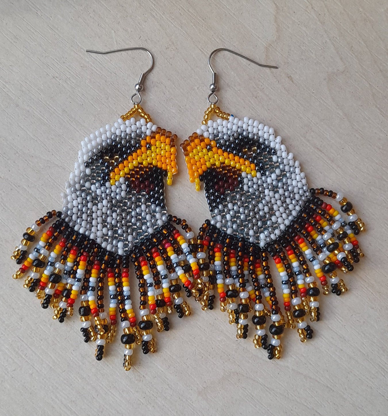 Beaded Eagle Earrings