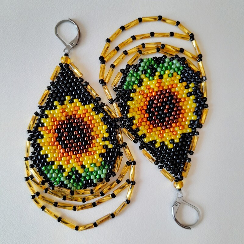 Sunflower Beaded - Etsy