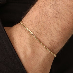 Mens Gold Cable Bracelet, Gold Plated Bracelet Chain Bracelets, Mens ...