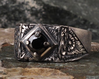 Sterling Silver Pinky Ring ,man Ring, Sterling Silver Antique Mens Ring ...