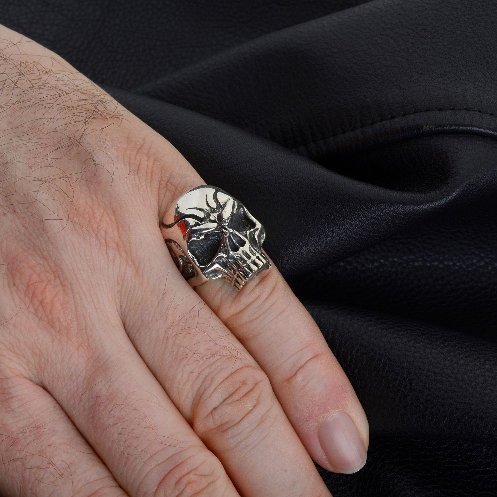 Skul Handmade Sterling Silver Ring, Gothic Skull Ring, Skull Punk Ring ...