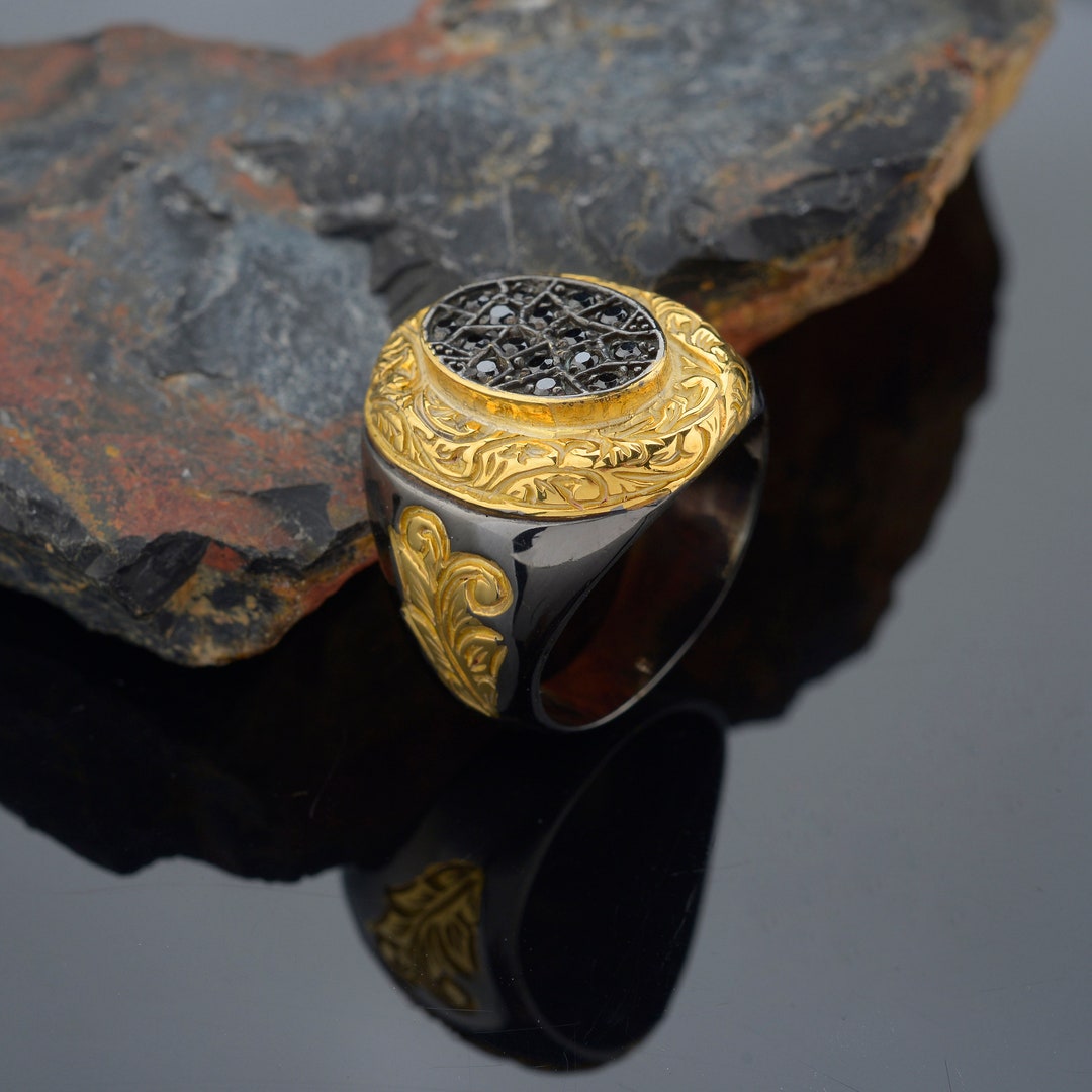 Mens Handmade Ring Silver, Sterling Silver Man Ring, Antique Ring for ...