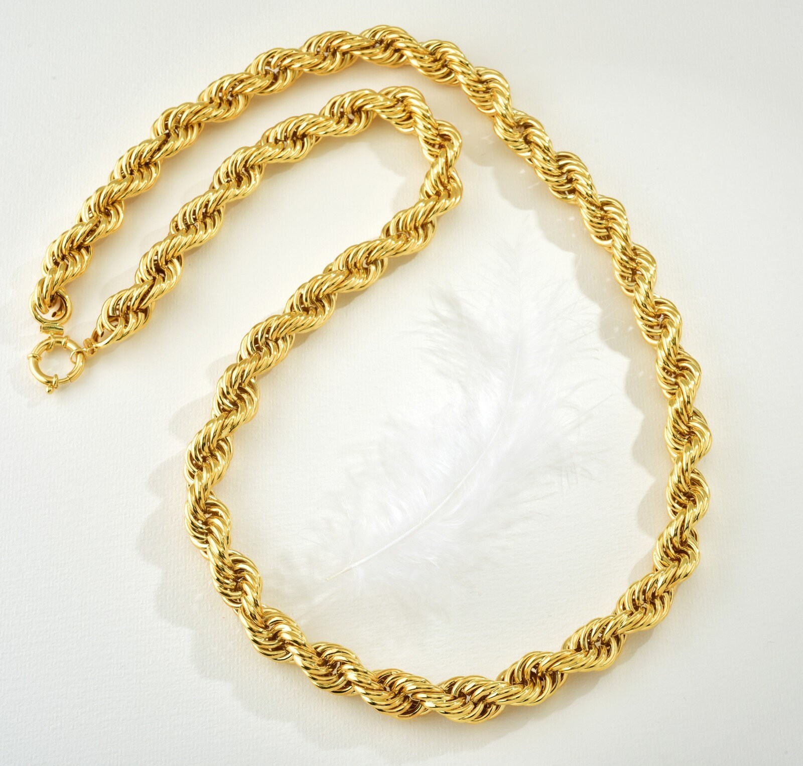 15 Mm Rope Gold Plated Silver Chain Bracelet & Necklaces for - Etsy