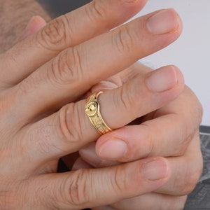 Skull Band Ring, Sterling Silver Handmade Mens Ring, Oksidized Signet ...