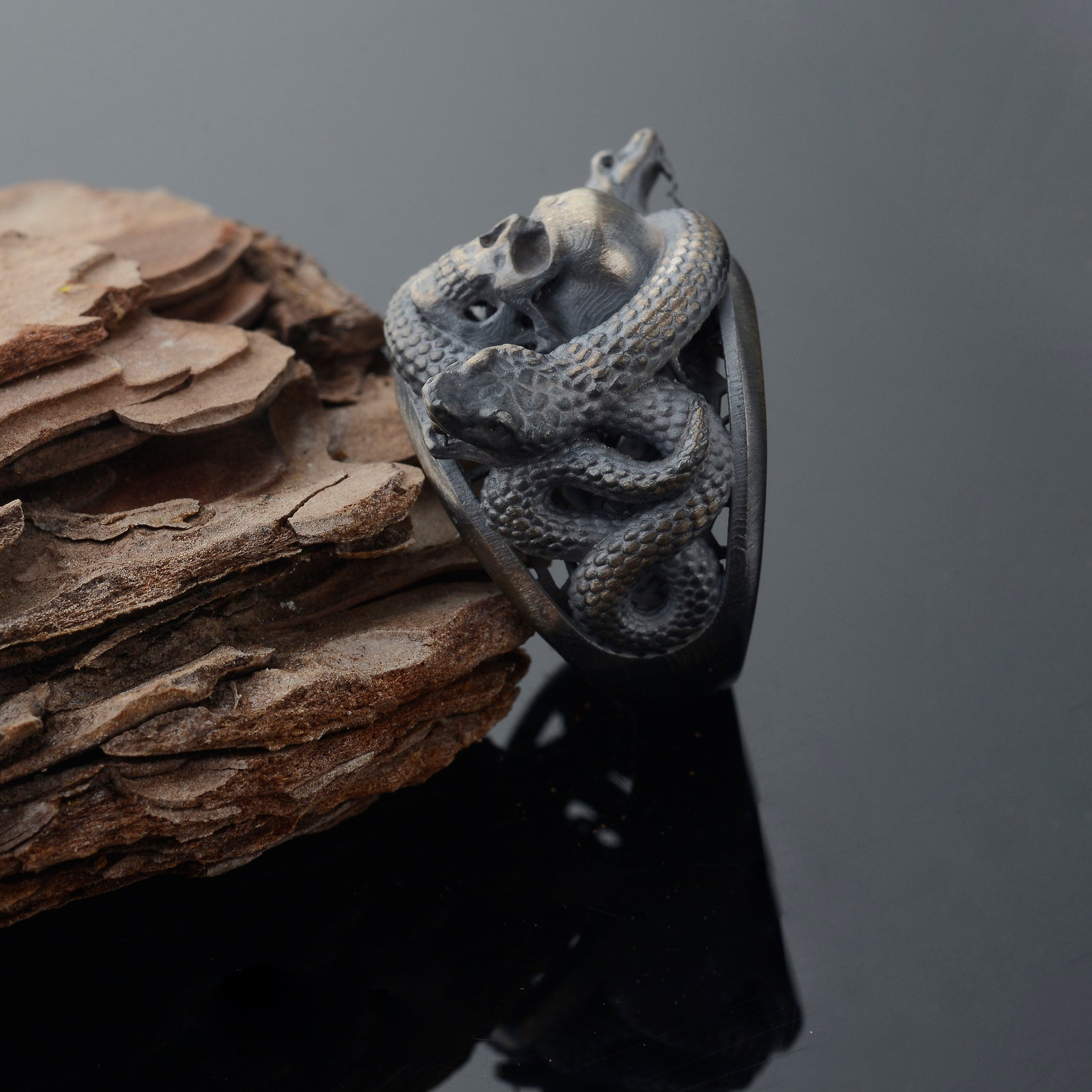 Silver Skull Men Ring Unique Skull Ring Skull Engraved - Etsy