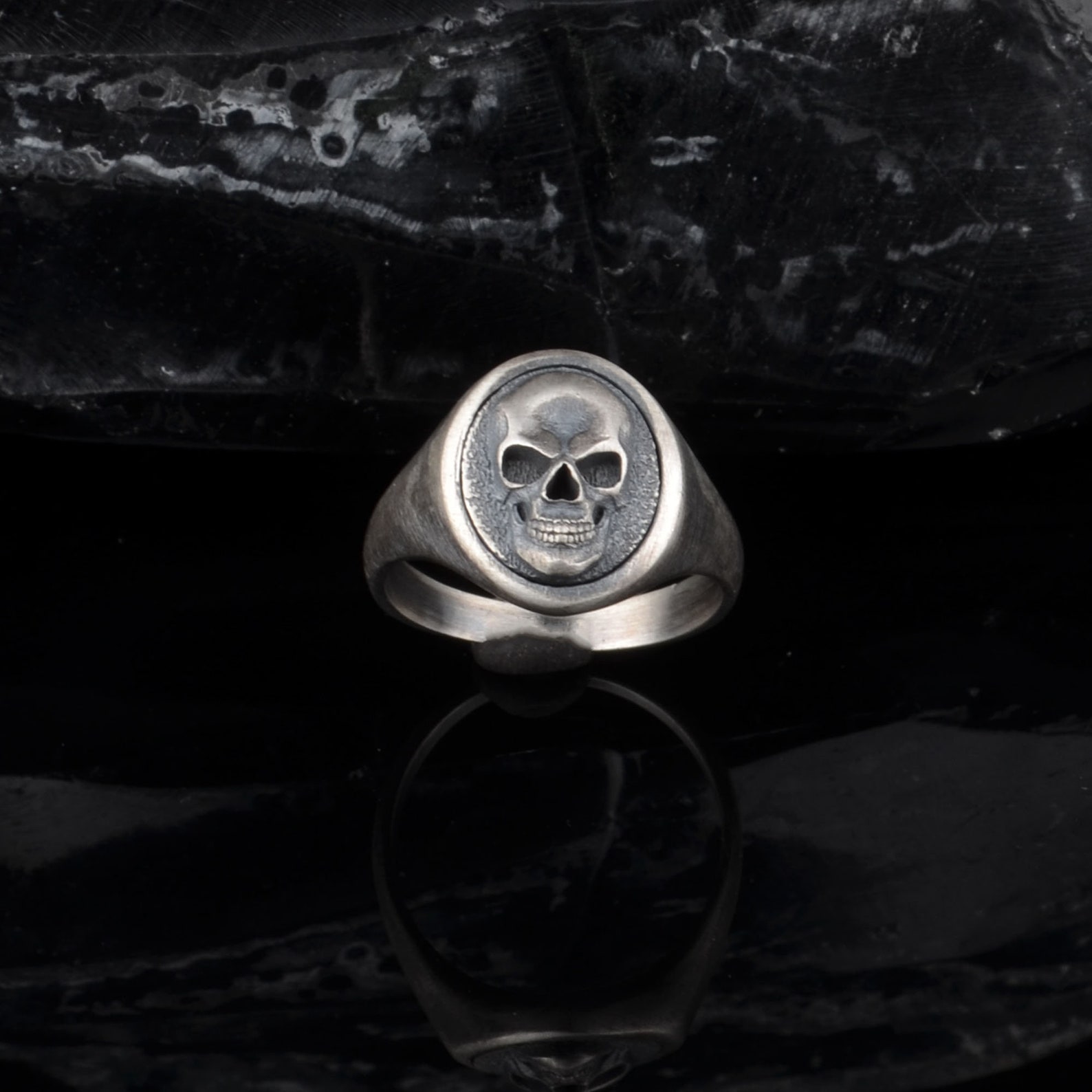 Handmade Skull Signet Ring, Skull Rings for Men, Skull Punk Ring,silver ...