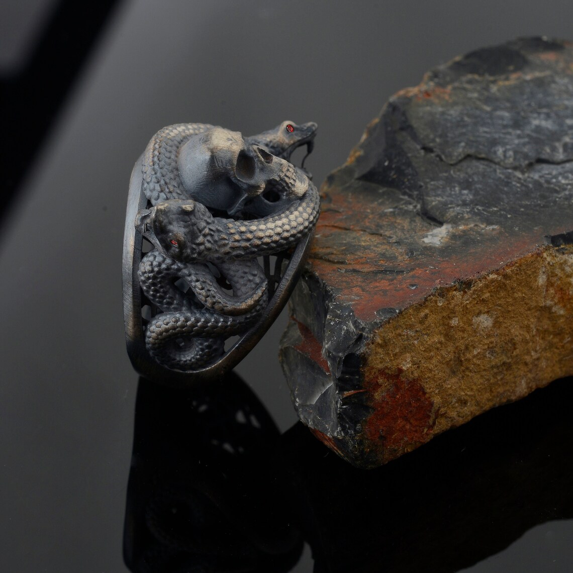 Silver Skull Men Ring Unique Skull Ring Skull Engraved - Etsy