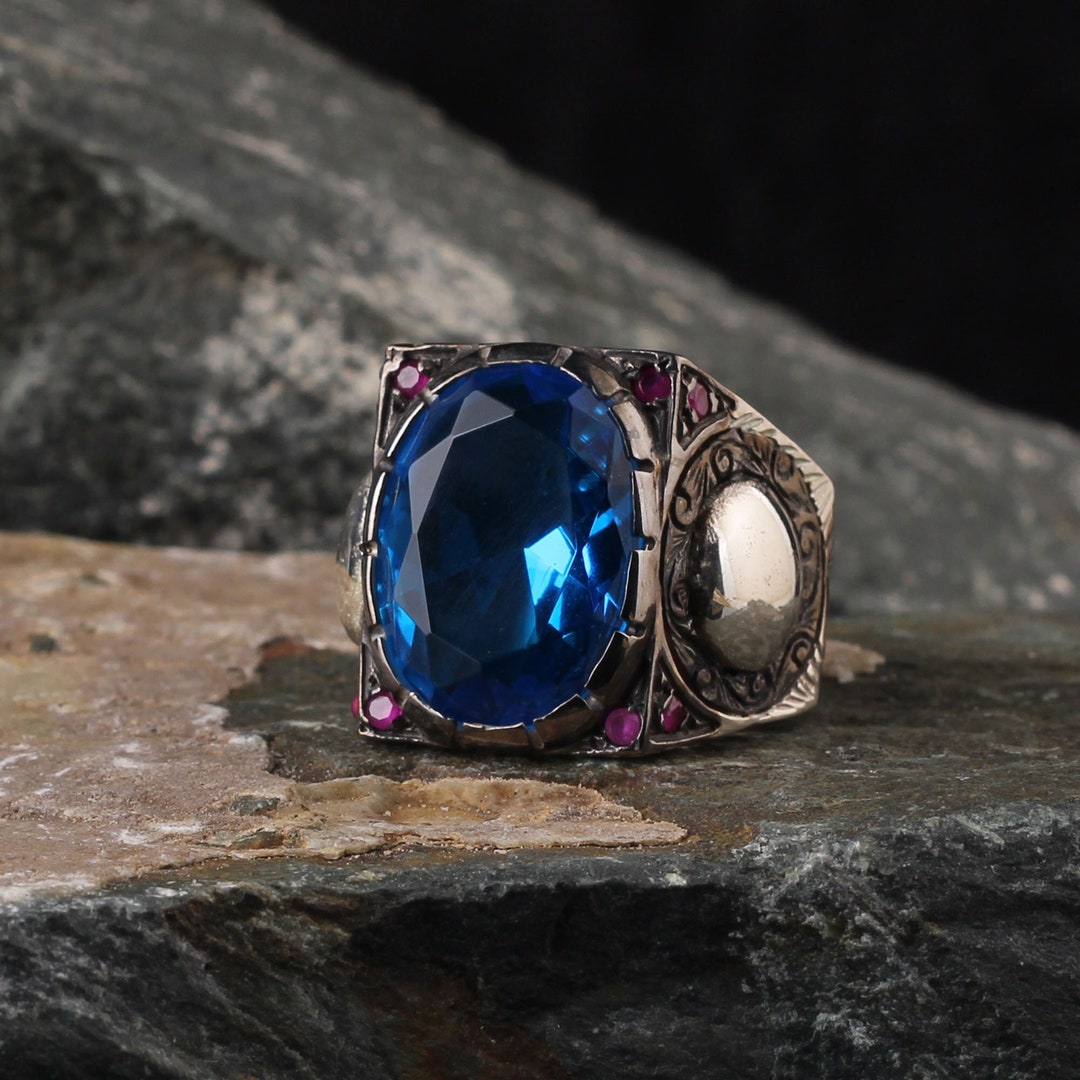 Large Silver Man Ring Handmade Sterling Silver Man Ring 925k - Etsy