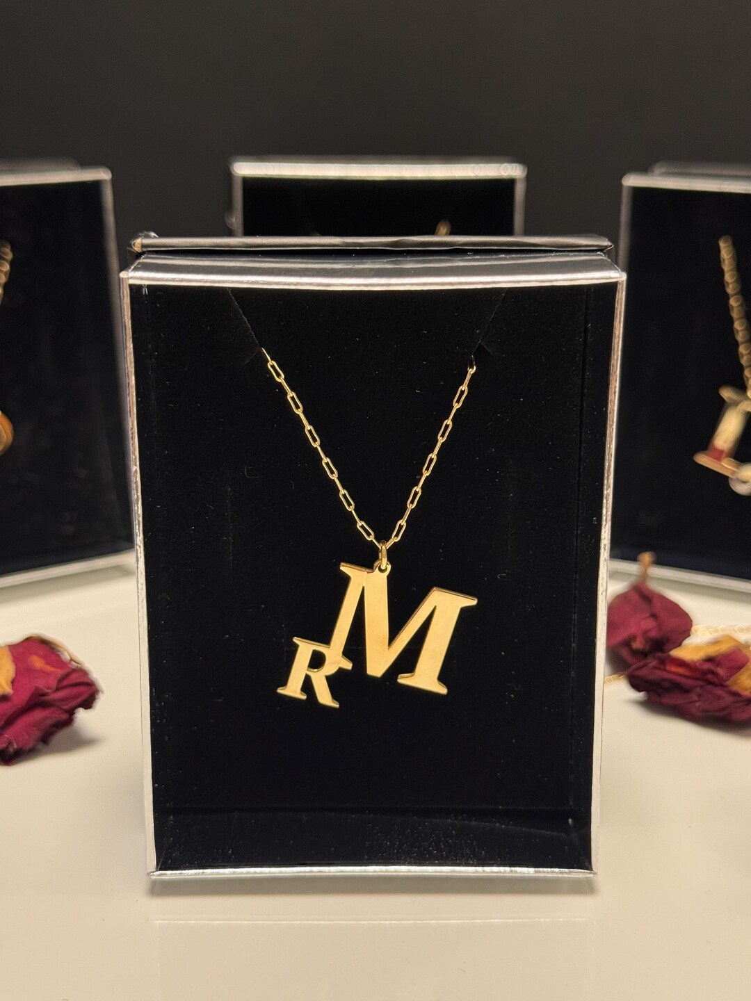 Multiple Letters Family Necklace – 14K Gold Plated Personalized ...