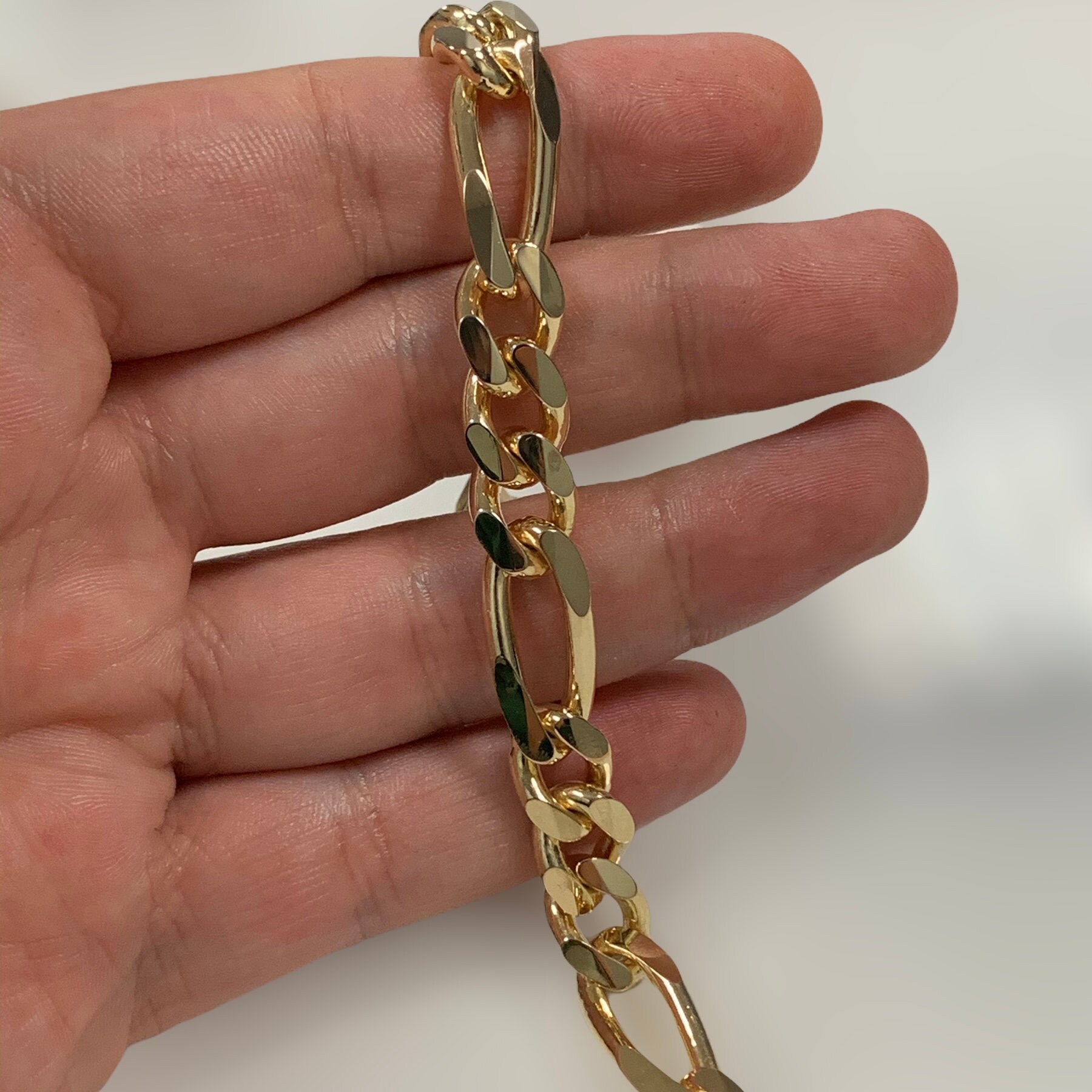 Figaro Chain Men 10 Mm Sterling Silver Figaro Chain for Man - Etsy