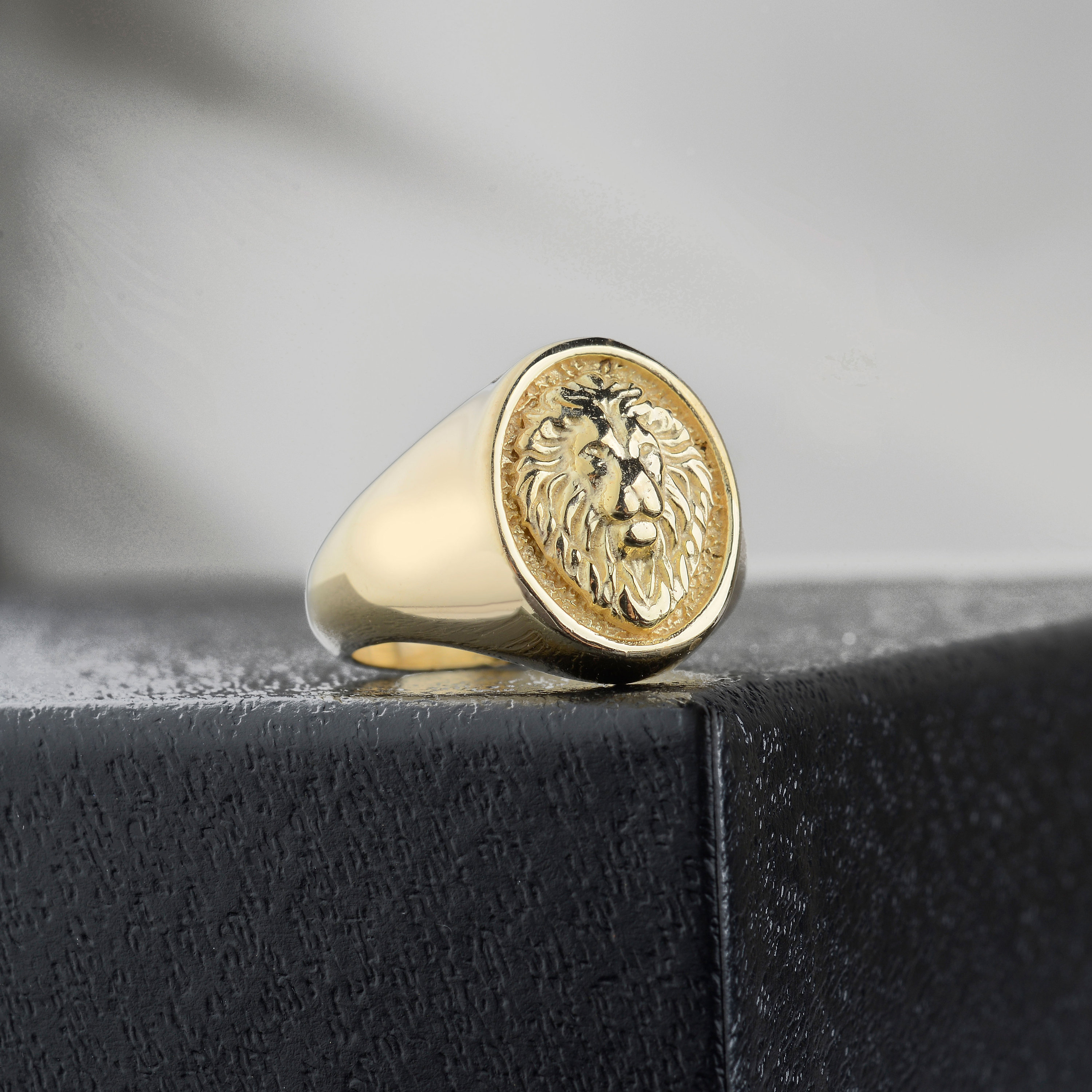 10K Gold Lion Mens Ring, Lion Gold Jewelry, Lion Zodiac Gift ...