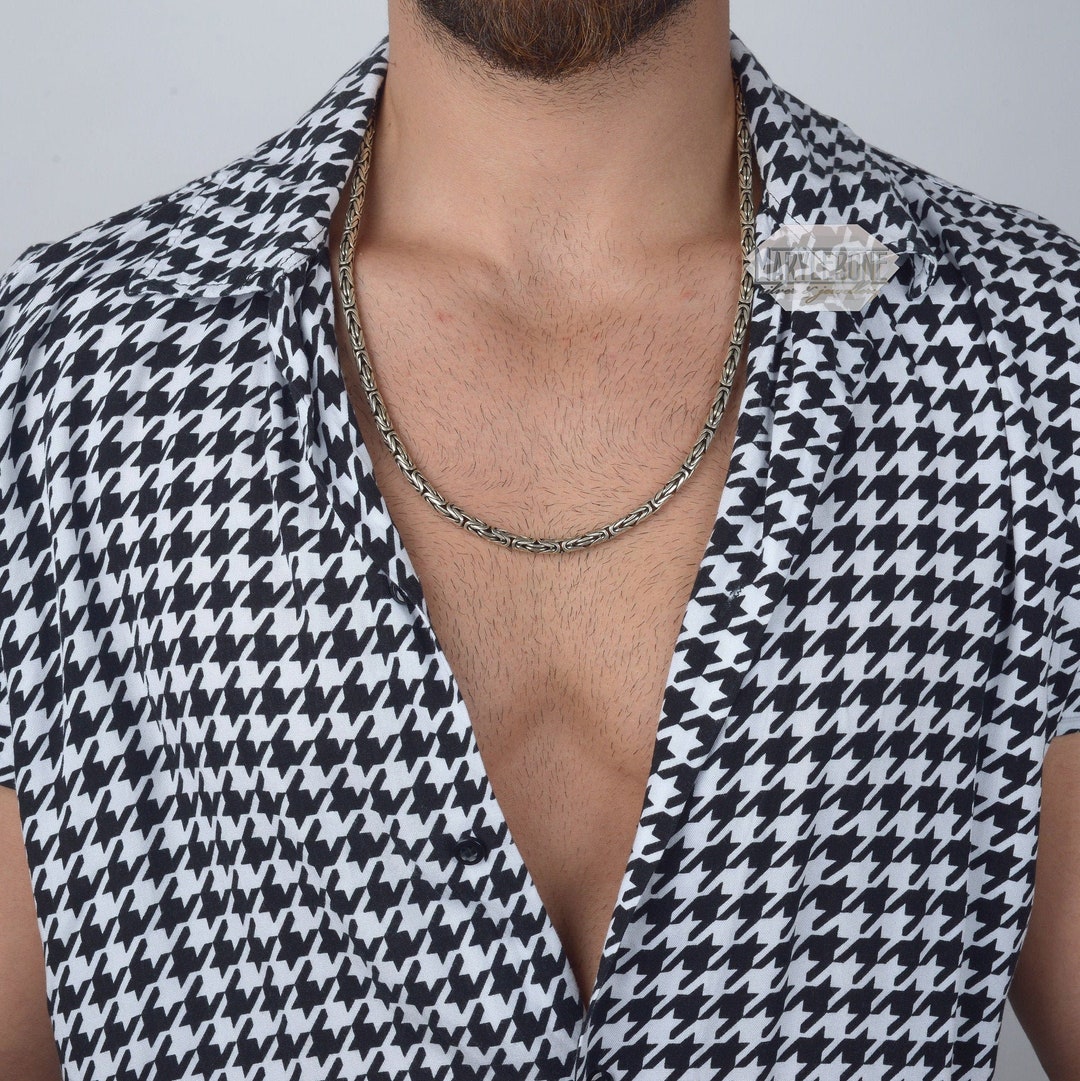 5mm Byzantine Chain, Sterling Silver Mens Chain, Man Necklace, 925k ...