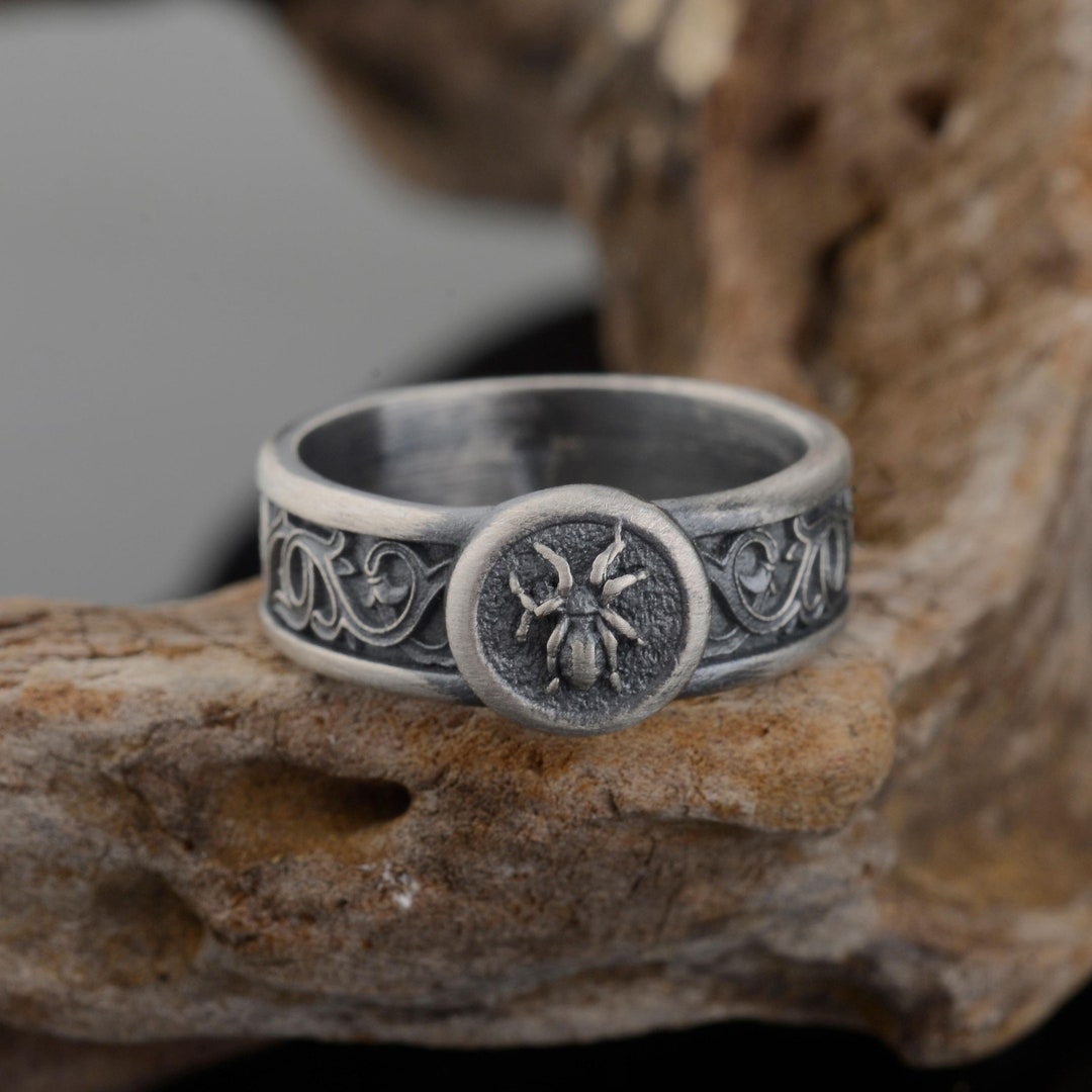 Sterling Silver Spider Ring, Sterling Silver 3D Spider Ring, Gothic ...