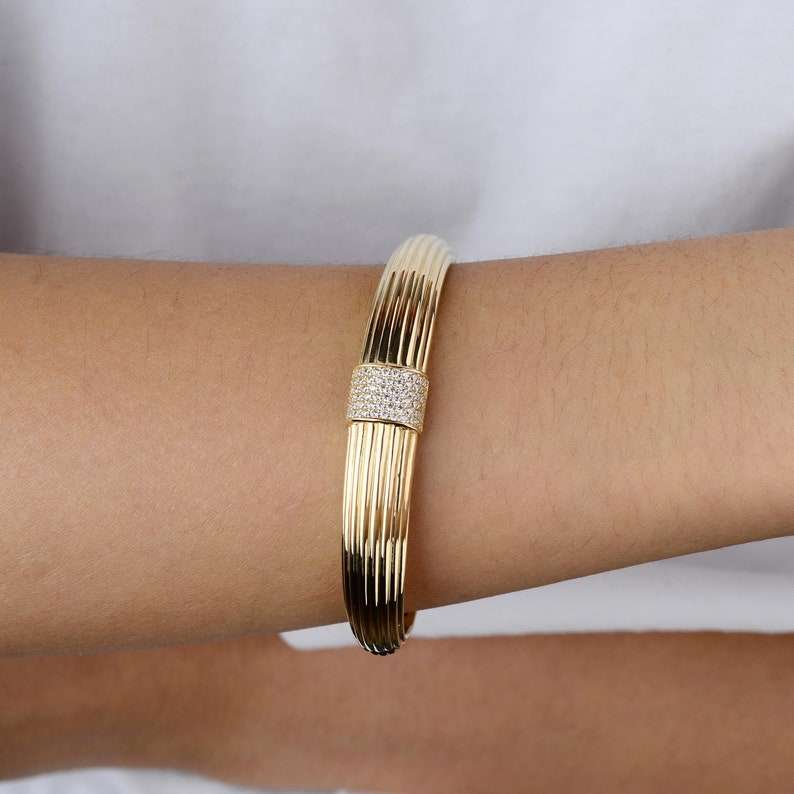 Gold Bangle Bracelet 14ksolid Gold Oval Bangle Bracelet Gold - Etsy