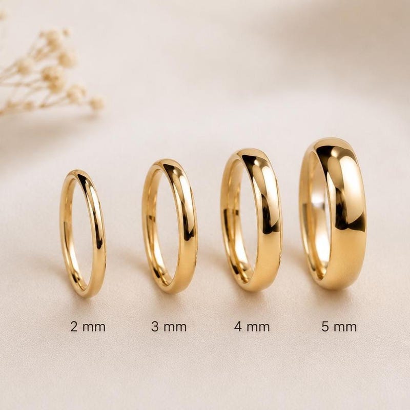 Simple Gold Wedding Bands - Etsy