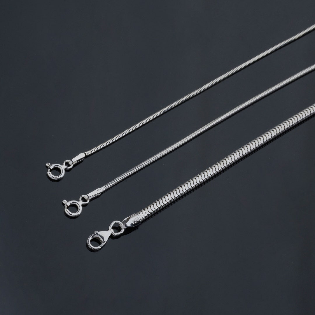 Sterling Silver Snake Chain Necklace,1.40 Mm-1,60 Mm-3,00 Mm Unisex ...