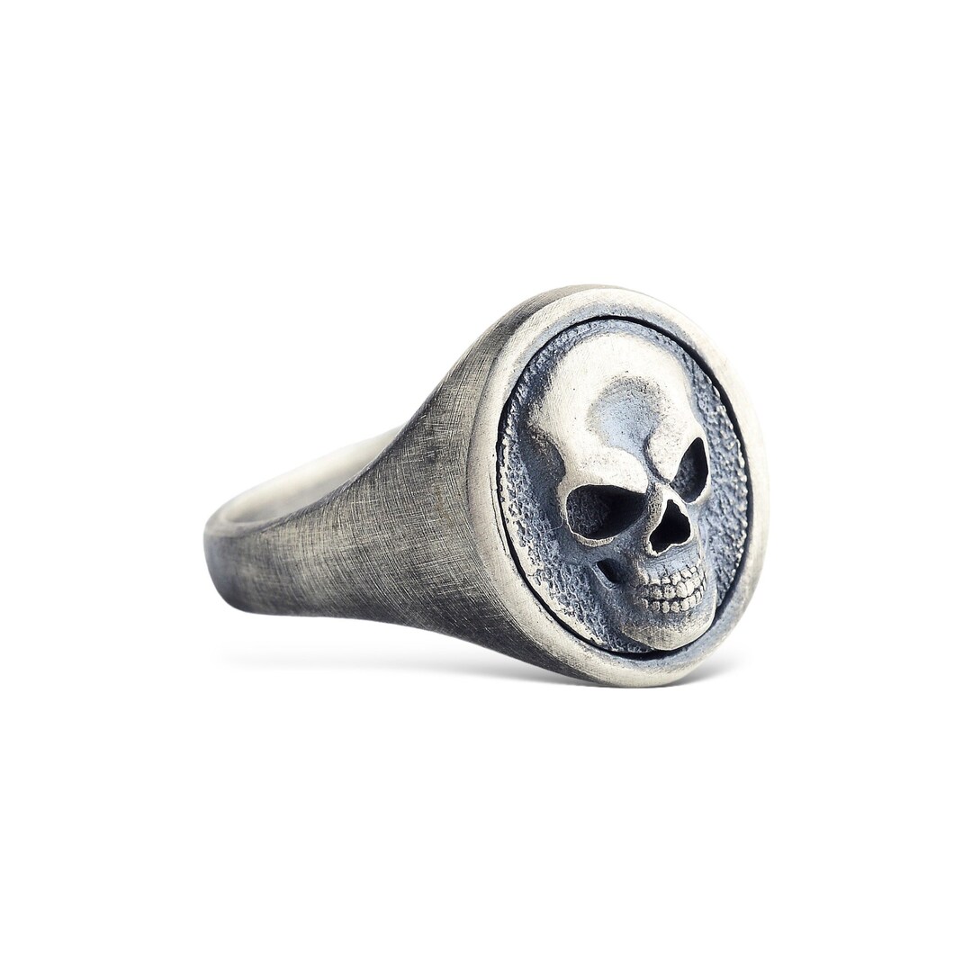 Sterling Silver Skull Ring, Skull Gothic Rings for Men, Skull Punk Ring ...