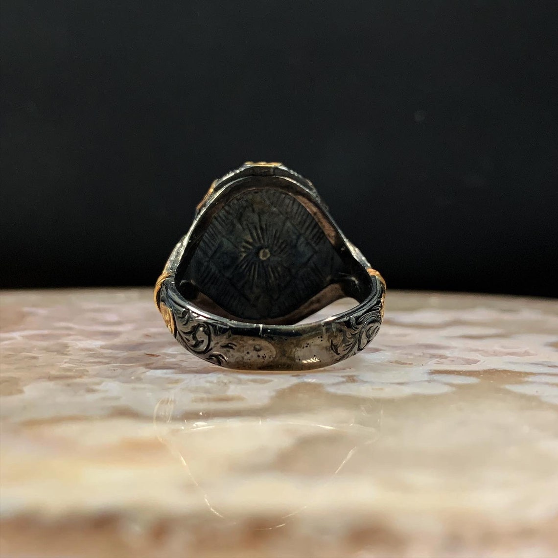 Man Ring, Sterling Silver Vintage Mens Ring, Personal Men Ring,gold ...