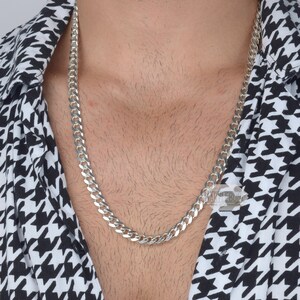 8 Mm Cuban Link, Cuban Chain Men ,sterling Silver Man Necklace ...