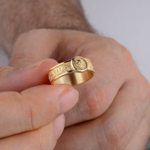 10k Gold Tiger Weddig Ring, Solid Gold Engagement Ring, Lily & Cross ...