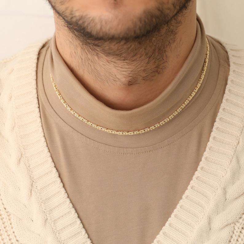 Mens Gold Plated Byzantine Chain Necklace - Etsy Australia