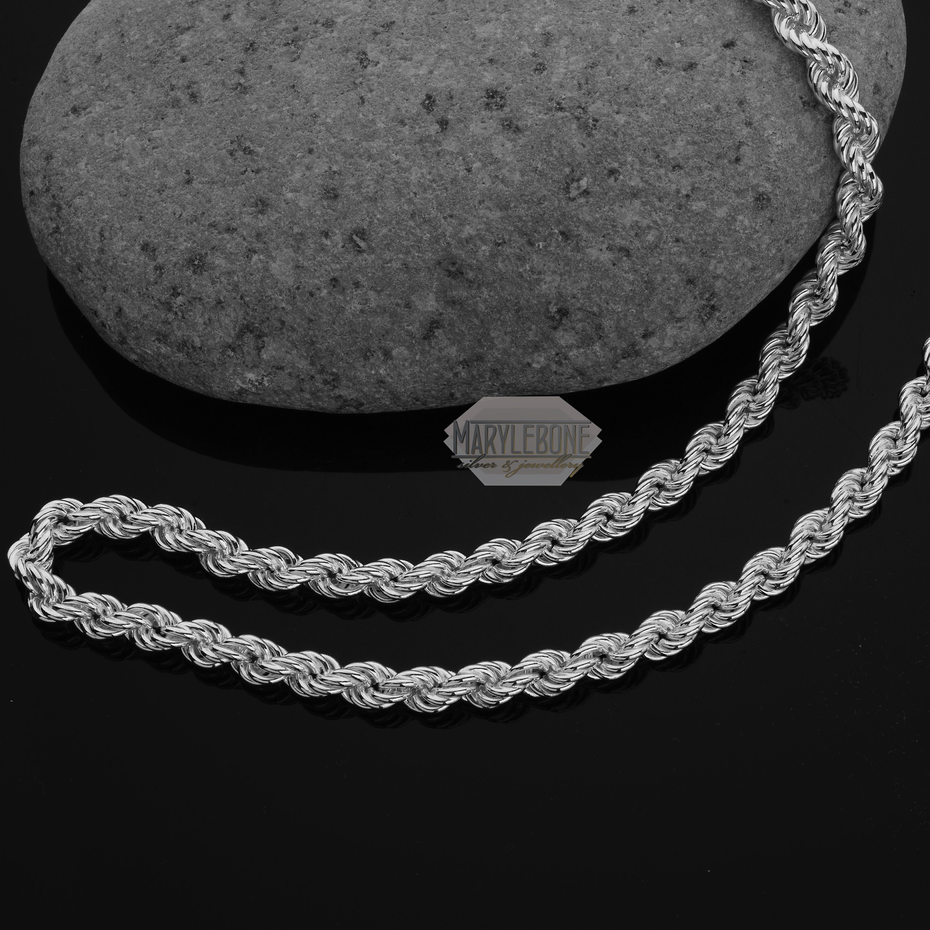 7 Mm Rope Chain Necklacesilver Rope Chain Men Rope Chain - Etsy