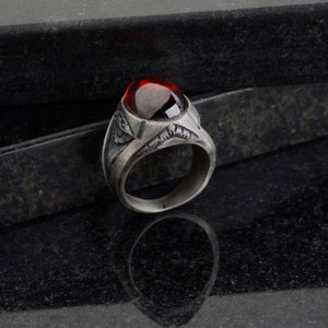 Sterling Silver Man Ruby Ring, Gemstone Handmade Ring for Man, Vintage ...