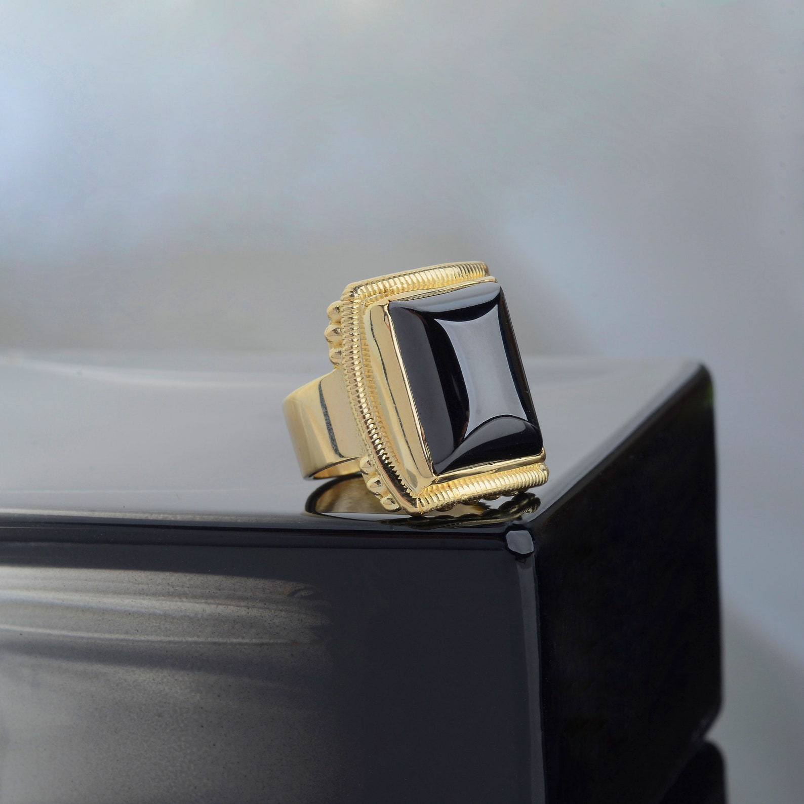 Lucifer Ring, Black Onyx Ring, Sterling Silver Ring Man, Lucifer's ...