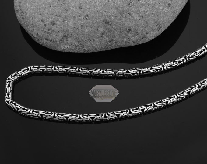 Mens 5mm Silver Cuban Link Chain 925 Solid Silver Rhodium Plated Over 925 Sterling Mens