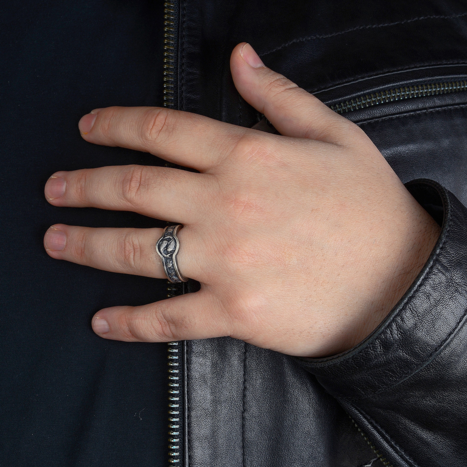 Koi Fish Ring ,lotus Mens Band Ring, Japanese Kanji Ornamental Wedding ...