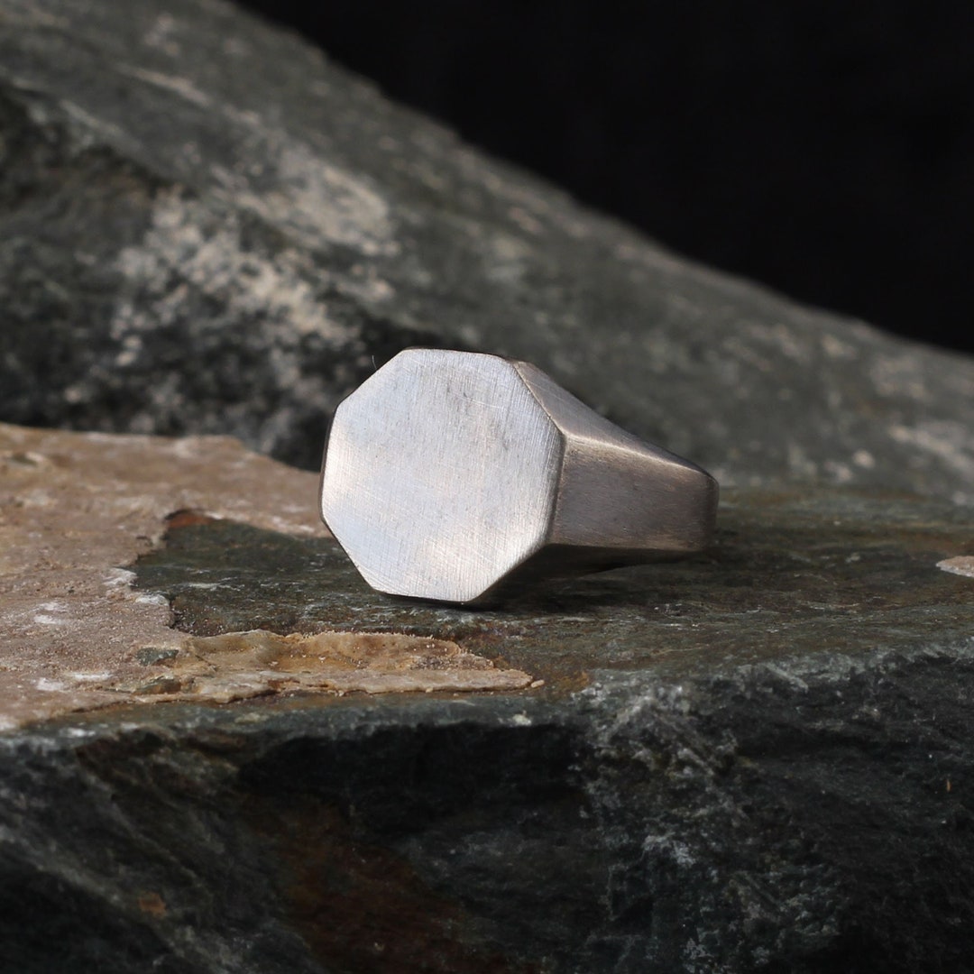 Simple Signet Ring Mens Signet Rings Vintage Ring Sterling - Etsy