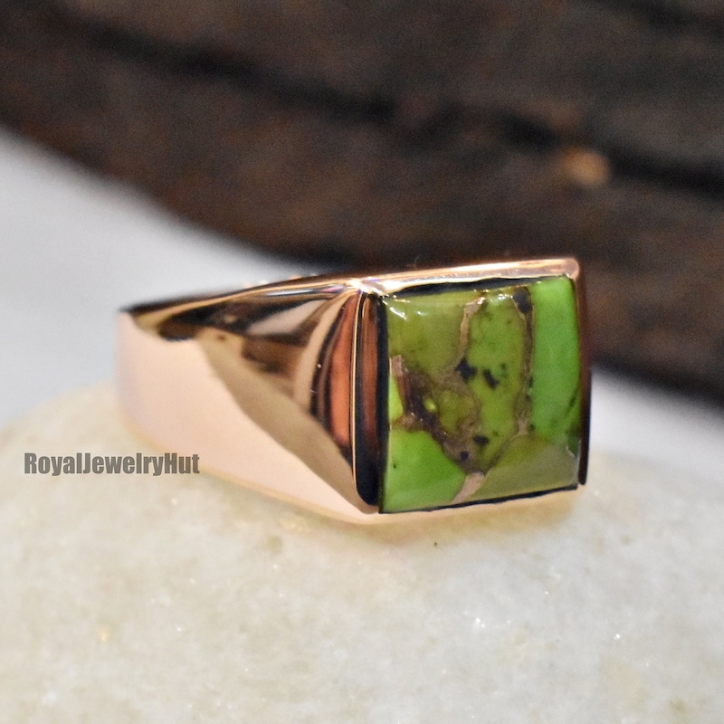 Green Copper Turquoise Ring - Etsy