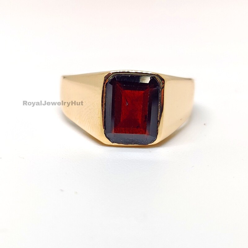Mens Gold Ring Red Stone - Etsy