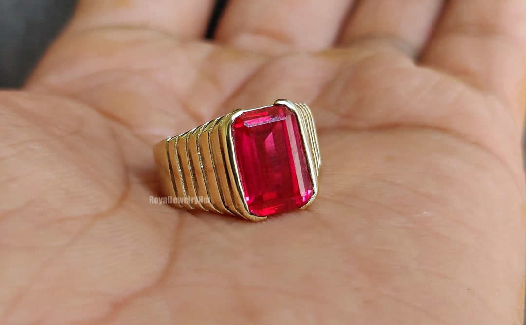 Ruby Ring, Signet Ring, 925 Solid Sterling Silver Ring, Ruby Ring for ...