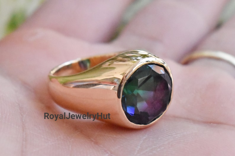 Alexandrite Ring 925 Solid Sterling Silver Ring 22k Gold - Etsy