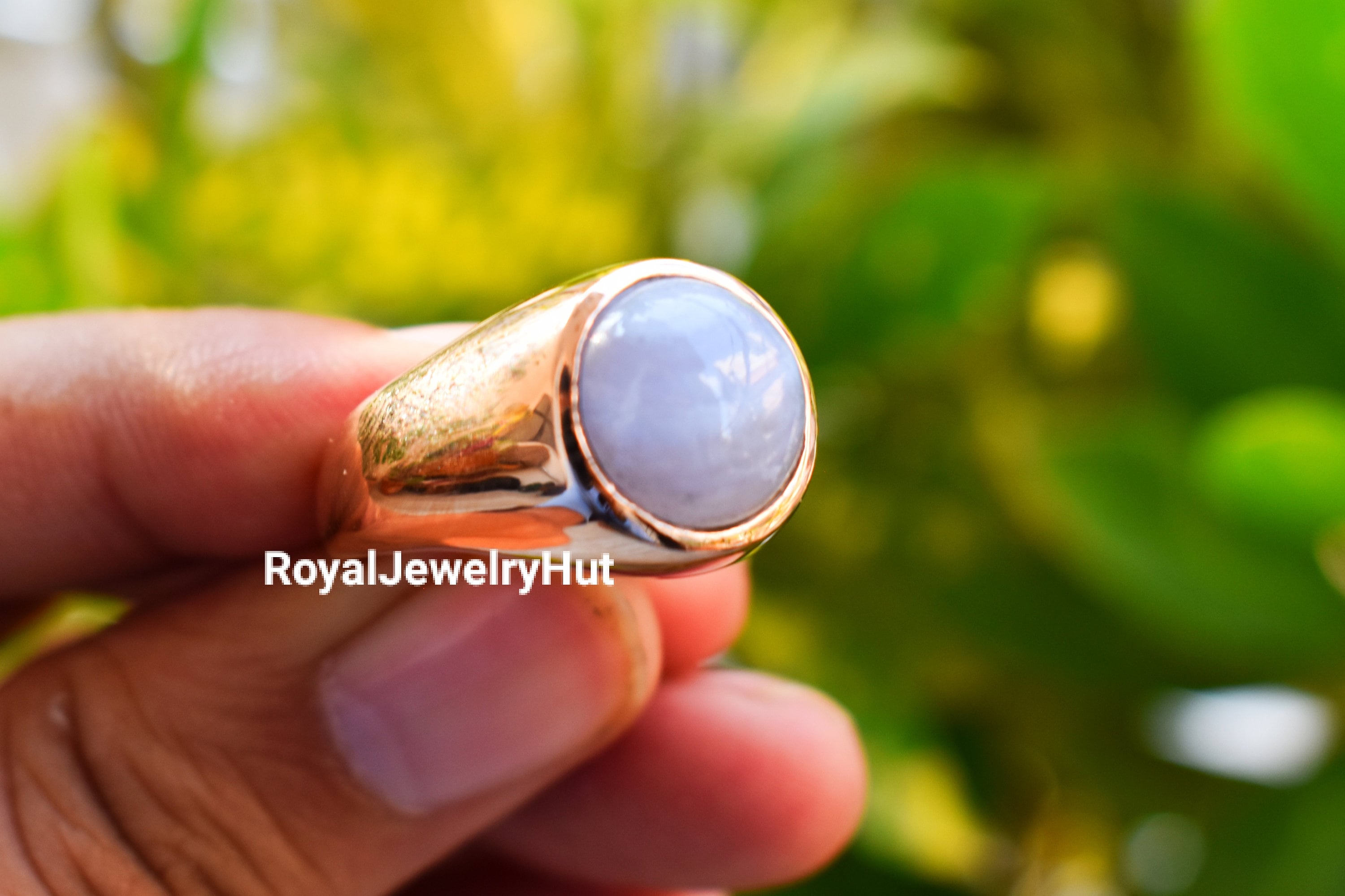 Blue Lace Agate Ring Mens Ring 925 Solid Sterling Silver - Etsy