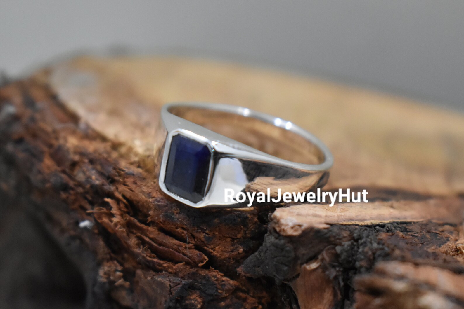 Mens Ring Blue Sapphire Ring 925 Solid Sterling Silver Ring - Etsy