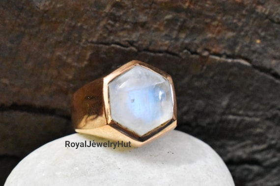 Moonstone Ring Mens Ring 925 Solid Sterling Silver Ring 22k - Etsy