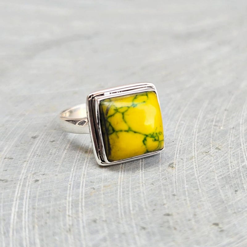 Yellow Turquoise Ring - Etsy