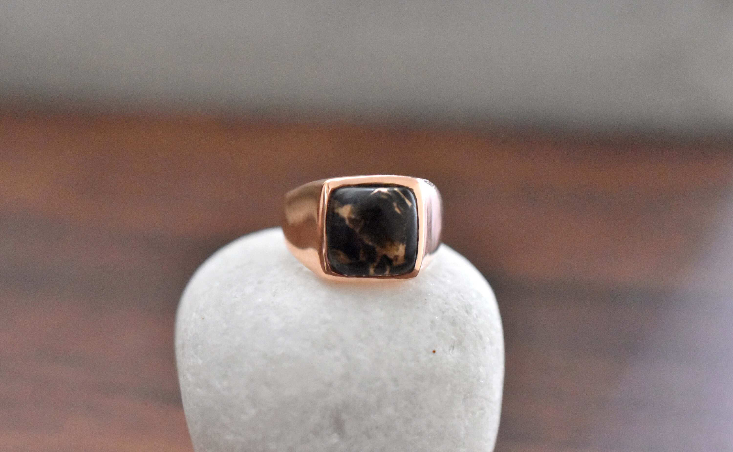 Black Turquoise Ring Solid Copper Ring Copper Turquoise - Etsy