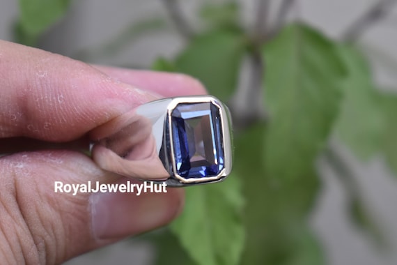Tanzanite Ring Mens Ring 925 Solid Sterling Silver Ring 22k | Etsy