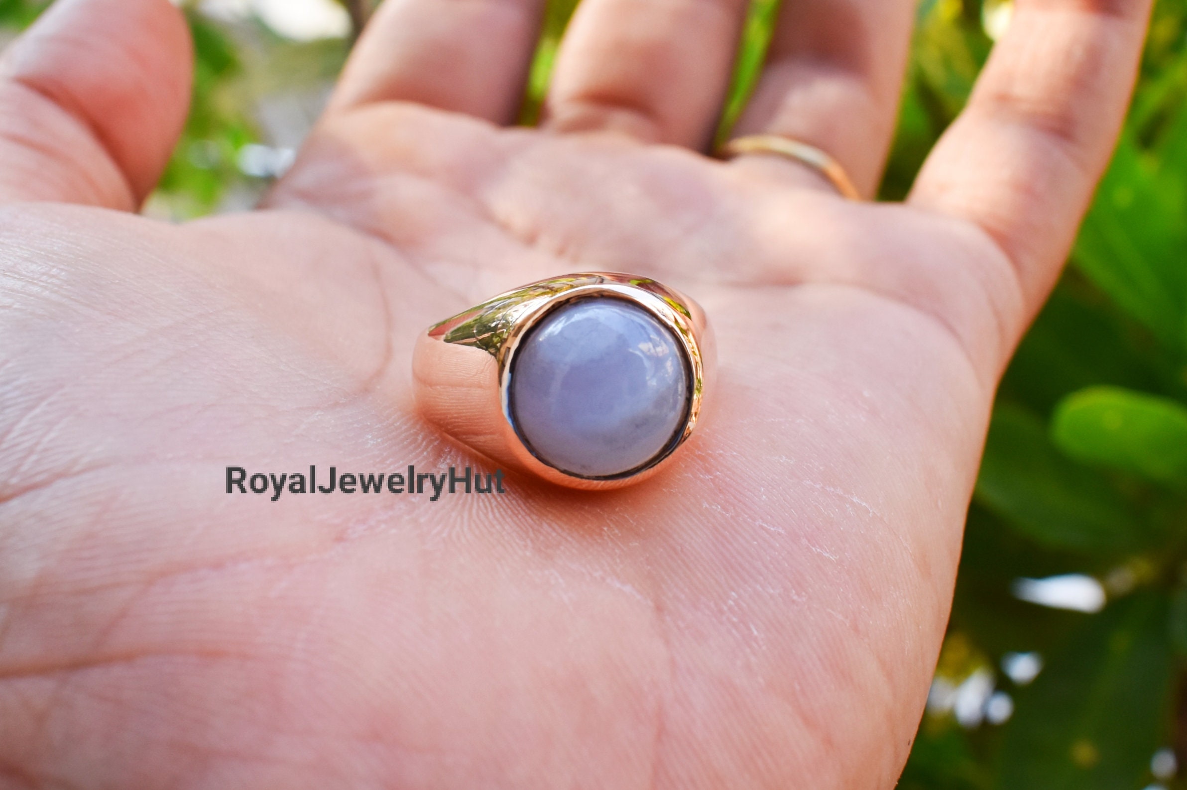 Blue Lace Agate Ring Mens Ring 925 Solid Sterling Silver - Etsy