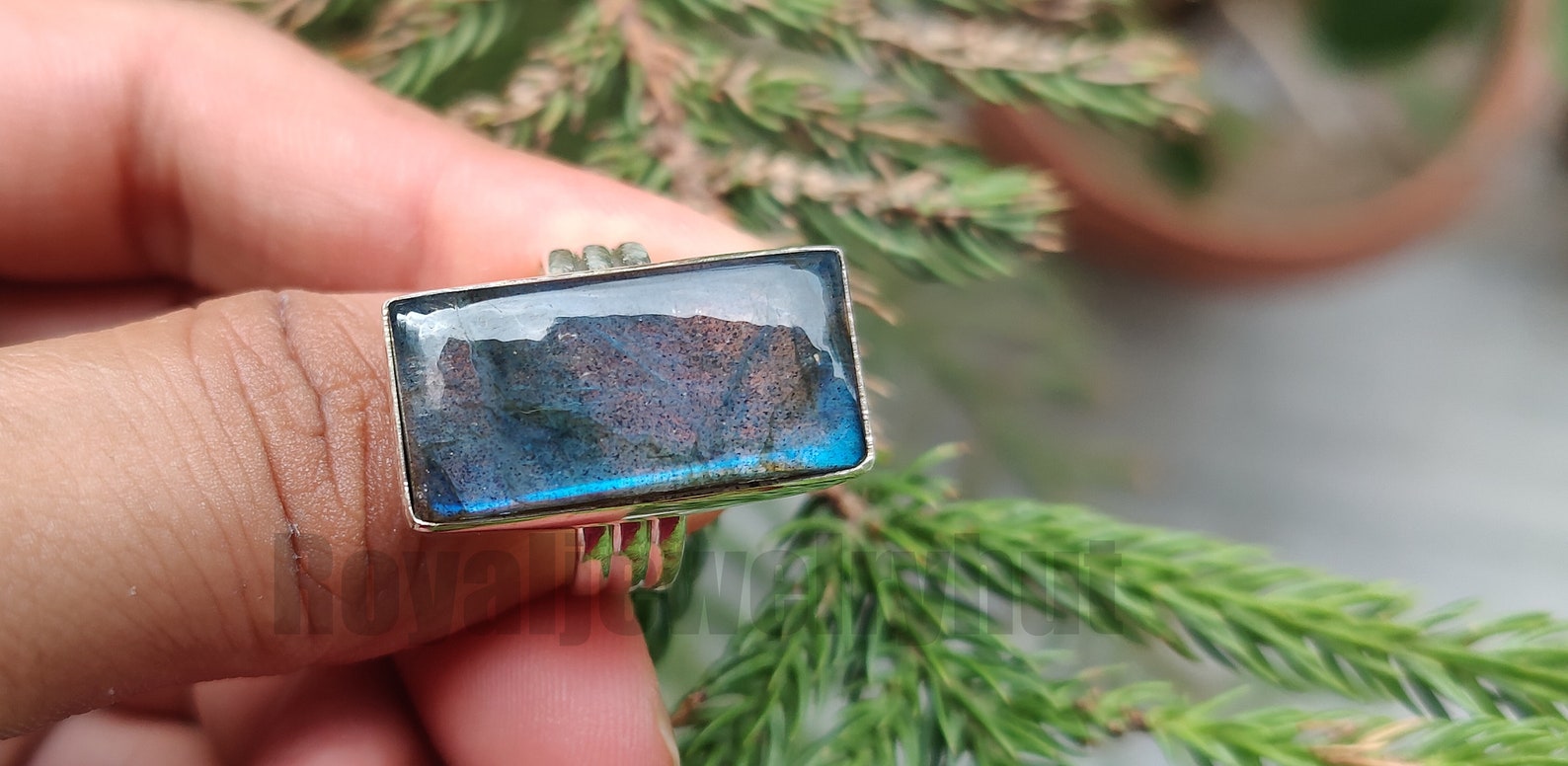 Natural Labradorite Ring, Bridesmaid Gift, Boho Ring, Labradorite ...